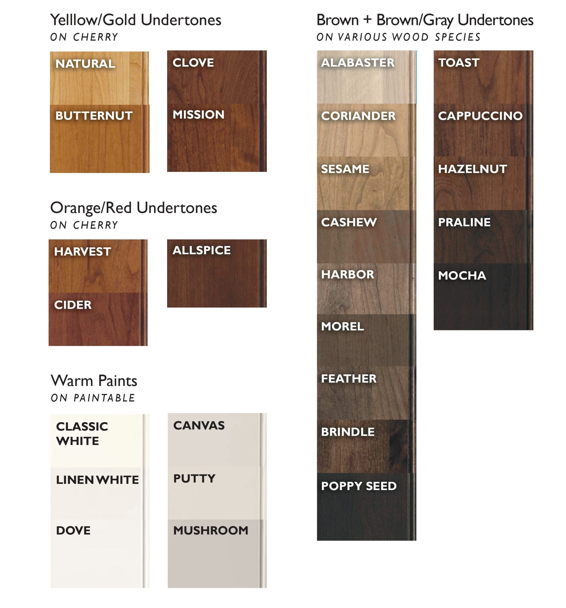 Dura Supreme Cabinetry Undertone Guide - Bath Plus kitchen